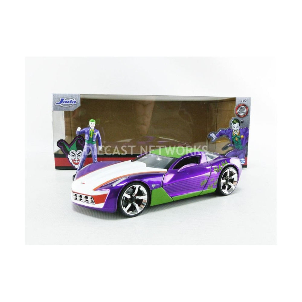 CHEVROLET Corvette 2009 violet avec figurine Joker 1/24 JADA TOYS